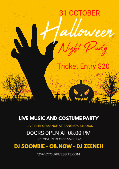 Halloween Night party Template | PosterMyWall