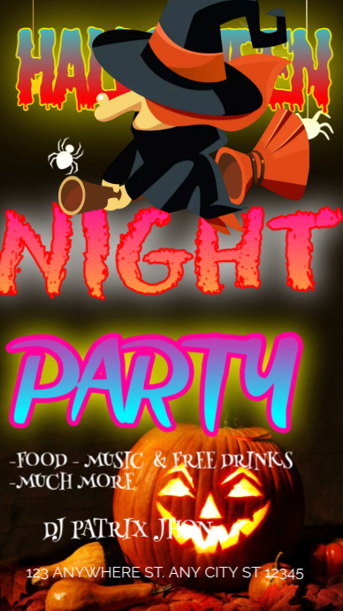 Halloween night party Template | PosterMyWall