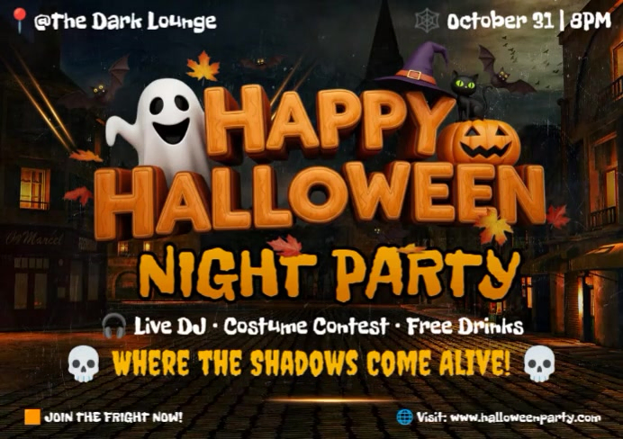 Halloween Night Party Invitation Template | PosterMyWall
