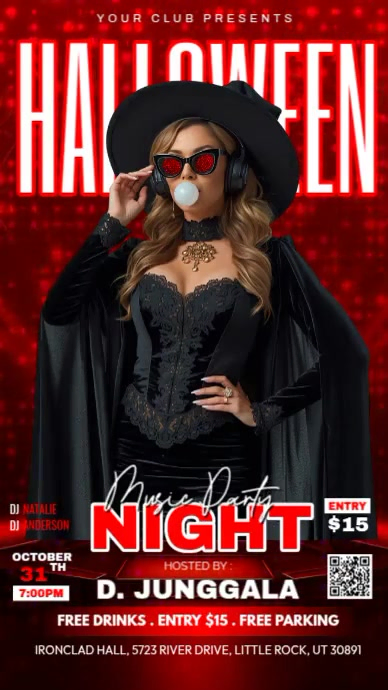 Halloween Night Pary Digital Display (9:16) Template | PosterMyWall