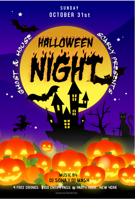 Halloween Night poster Template | PosterMyWall