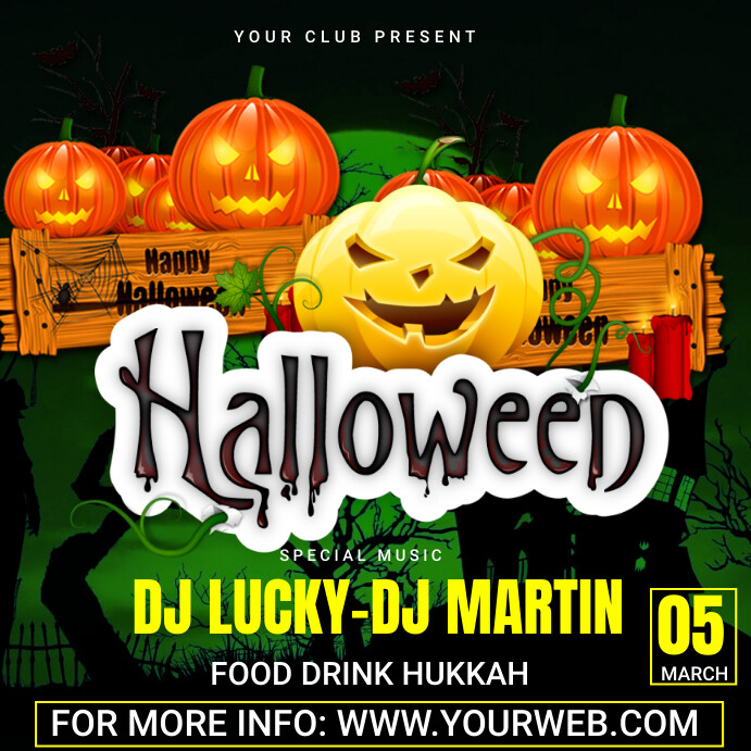 Halloween night/zombie zone/pumpkin palooza Template | PosterMyWall