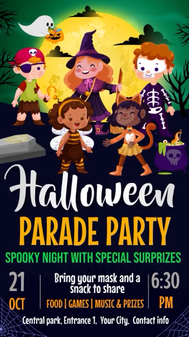 Halloween parade party Template | PosterMyWall