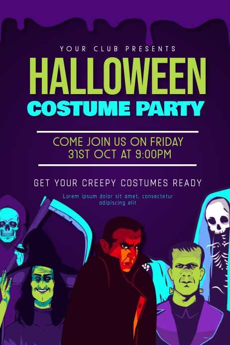 Halloween party,Halloween costume contest Template | PosterMyWall