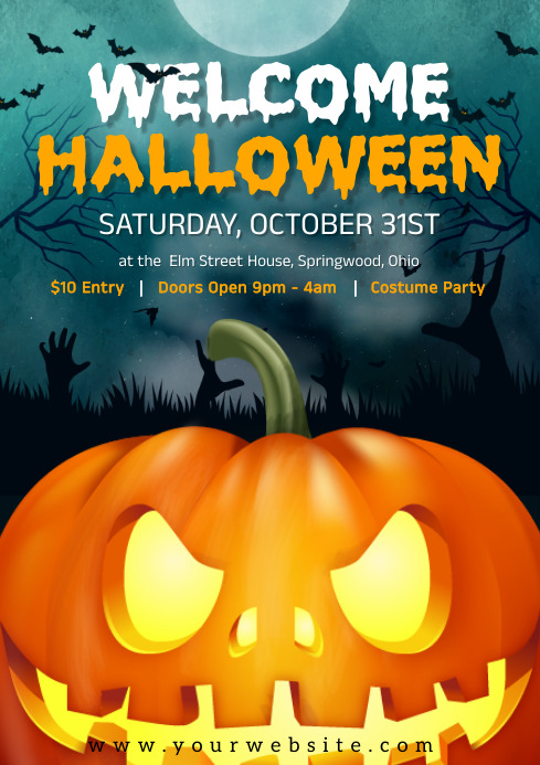 Halloween Party - A4 Size Template | PosterMyWall