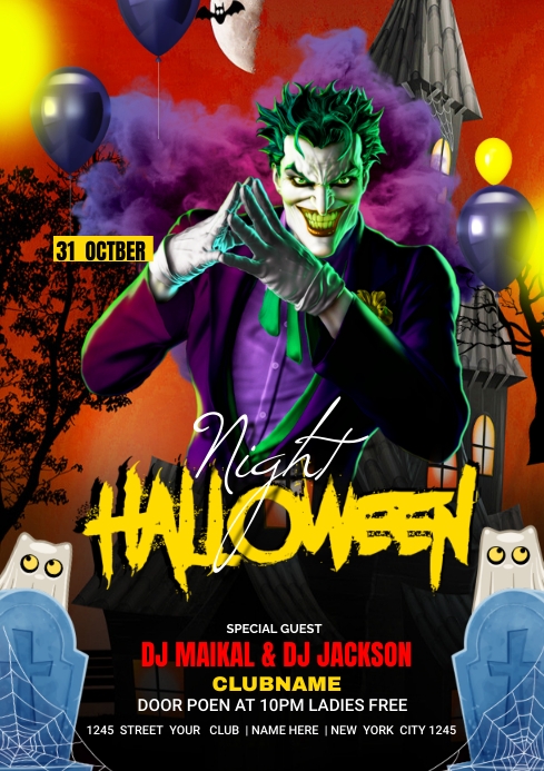 Plantilla de De Diseño de Anuncio de Fiesta de Halloween | PosterMyWall