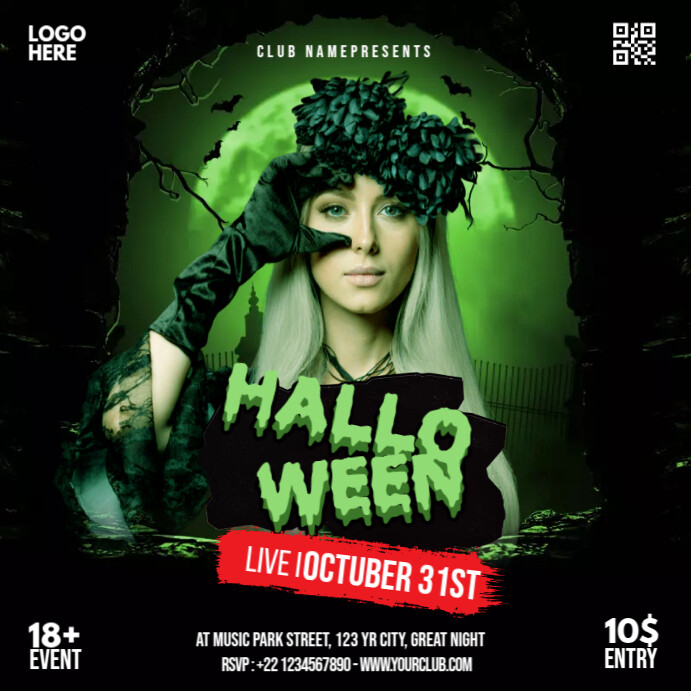 Halloween Party ads Template | PosterMyWall