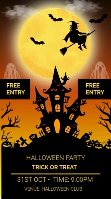 Halloween party announcement Template | PosterMyWall