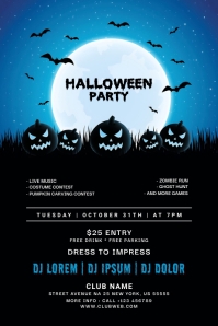 Vintage Halloween Party Club Poster Template | PosterMyWall