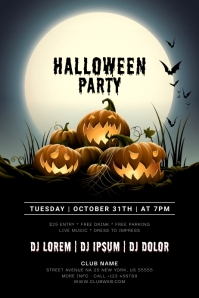 Vintage Halloween Party Club Poster Template | PosterMyWall