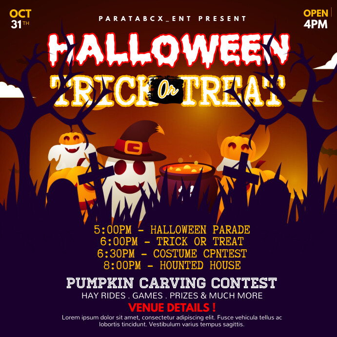 halloween party design Template | PosterMyWall