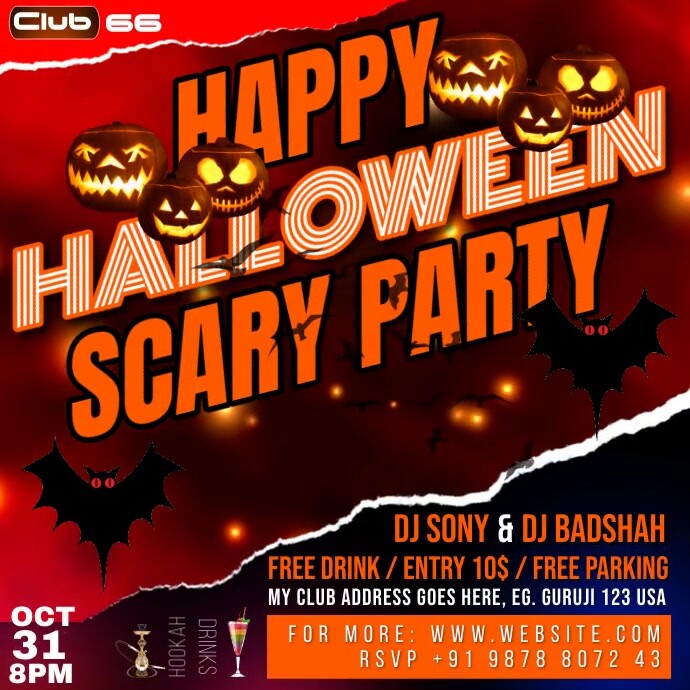 Halloween party Template | PosterMyWall