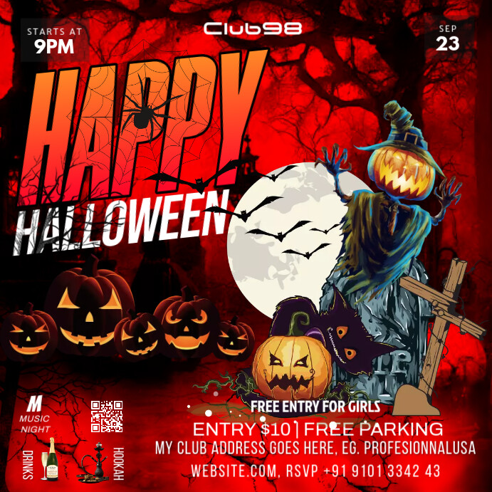 Halloween party Template | PosterMyWall
