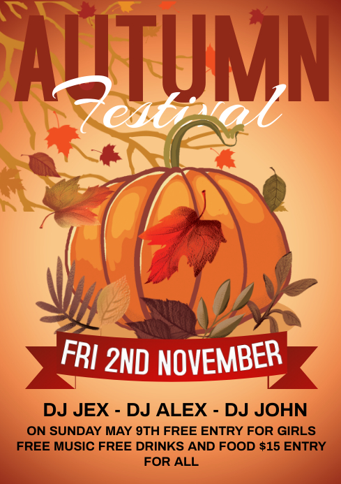Autumn Festival Flyer Template | PosterMyWall