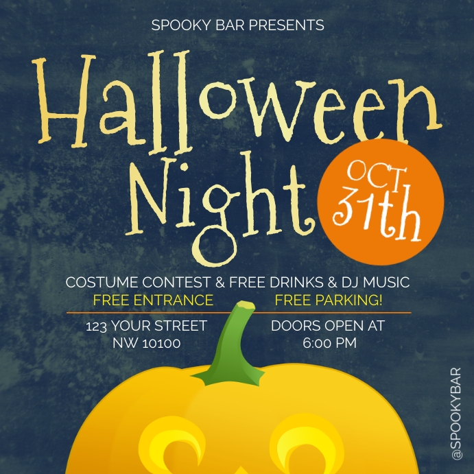 Halloween Party event flyer instagram post Template | PosterMyWall