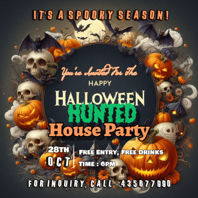 Halloween Party Event Poster Template | PosterMyWall