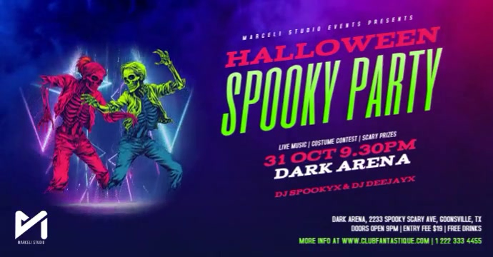 Halloween Party Facebook Event Cover Template | PosterMyWall