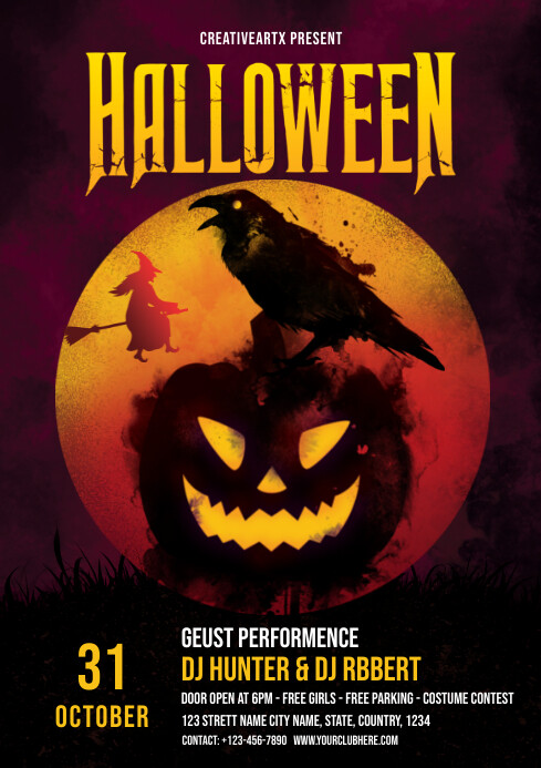 Halloween party flyer Template | PosterMyWall