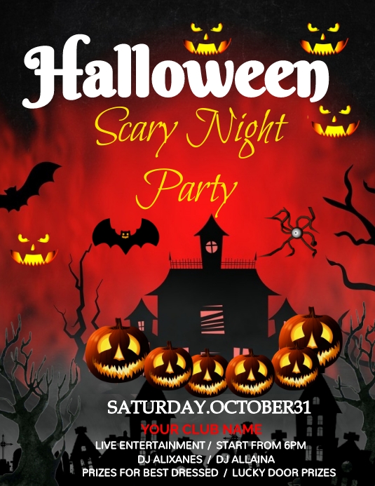 Halloween Party Flyer Flyers Template | PosterMyWall