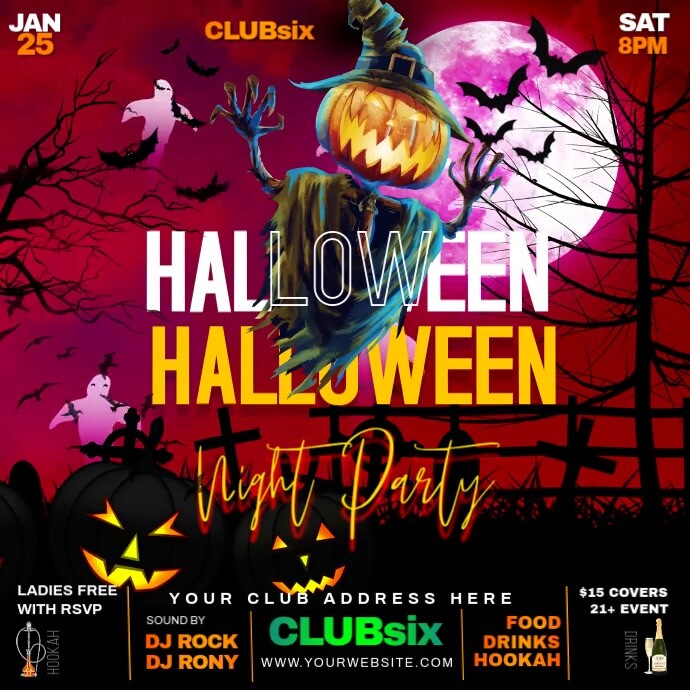 Halloween Party Flyers Template | PosterMyWall