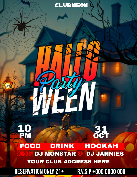 Halloween Party Flyers Template | PosterMyWall
