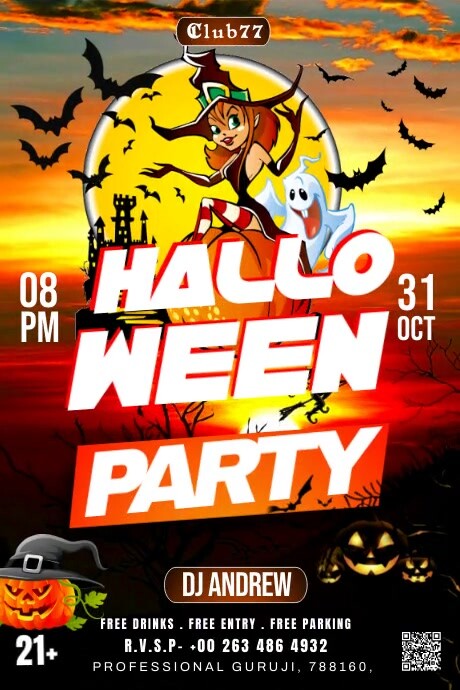 Halloween Party Flyers Template | PosterMyWall