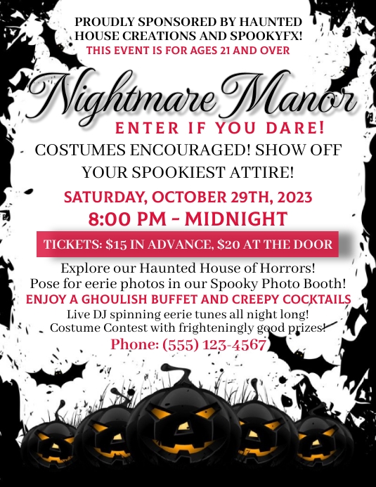 Halloween Party Flyers Template | PosterMyWall