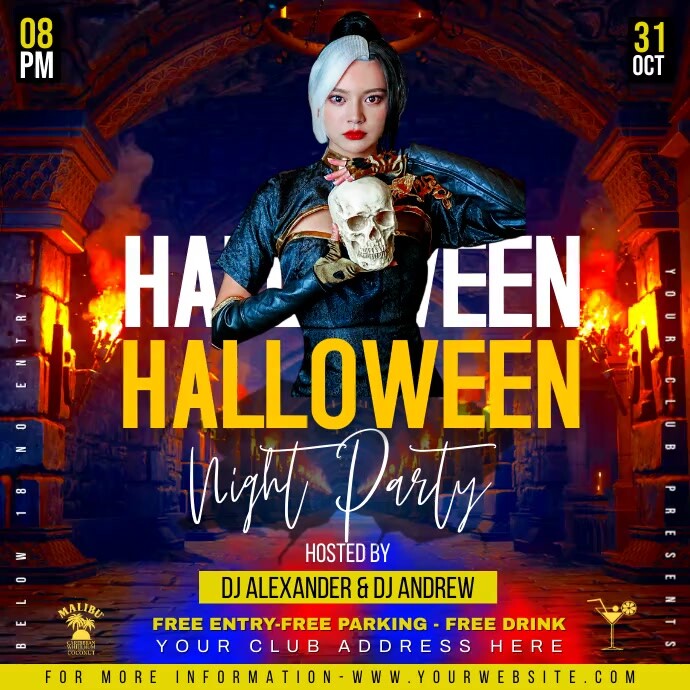 Halloween Party Flyers Template | PosterMyWall