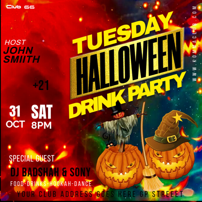 Halloween Party Flyers Template | PosterMyWall