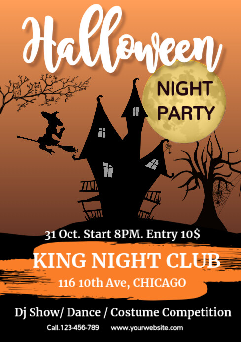 Halloween party Flyers Template (1) | PosterMyWall