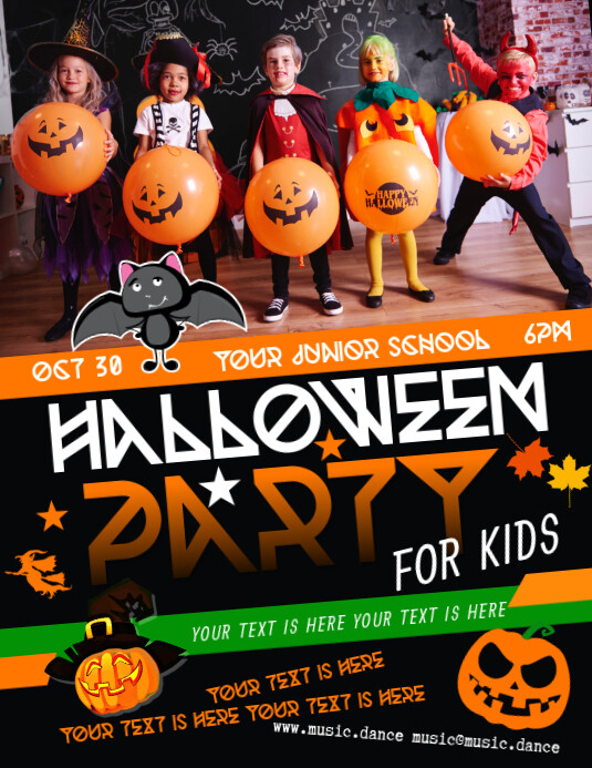 HALLOWEEN PARTY FOR KIDS FLYER Template | PosterMyWall