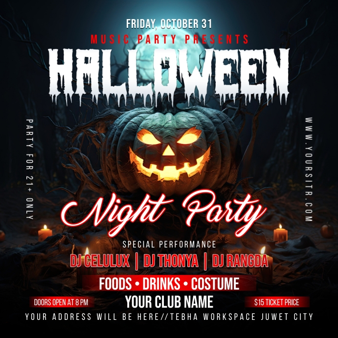 Halloween Party Instagram Post Template | PosterMyWall