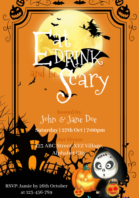 Halloween Party Invitation Template | PosterMyWall