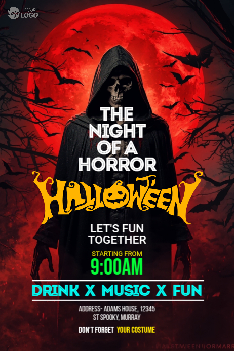 Halloween Party Invitation Flyer Template | PosterMyWall