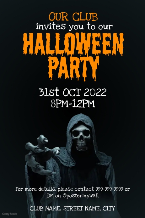 Halloween party invitation poster Template | PosterMyWall