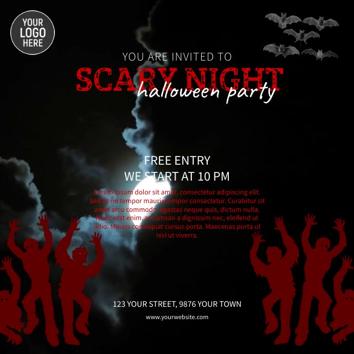 Halloween Party Invitation Promo Template | PosterMyWall