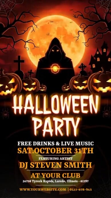 Halloween Party Invitation Template | PosterMyWall