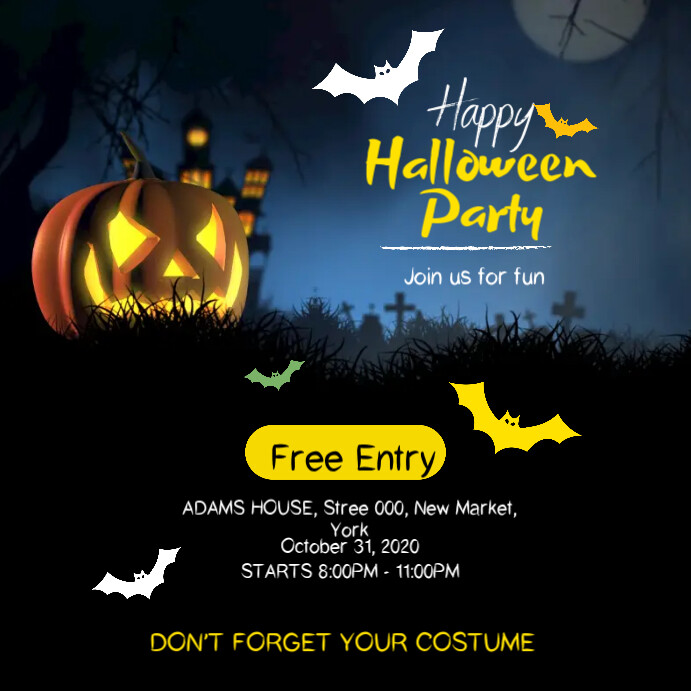 Halloween Party Post Template | PosterMyWall