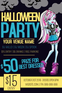 Haunted House Halloween party flyer Template | PosterMyWall