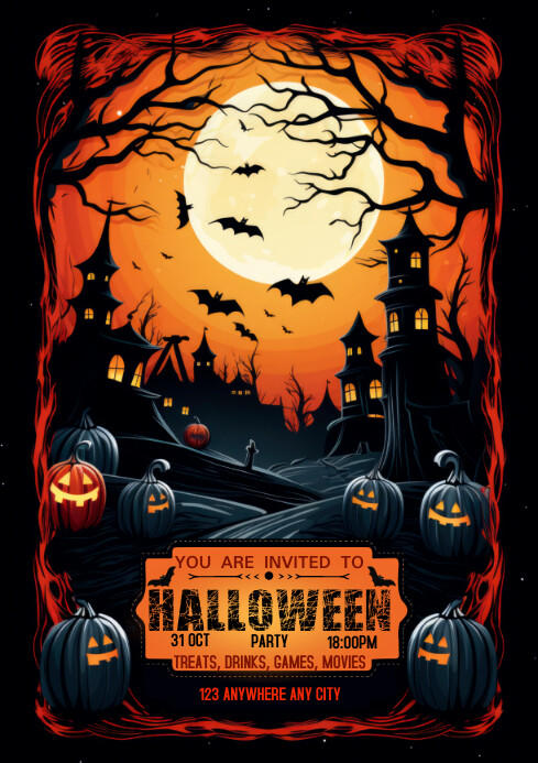 Halloween Party Poster Template | PosterMyWall