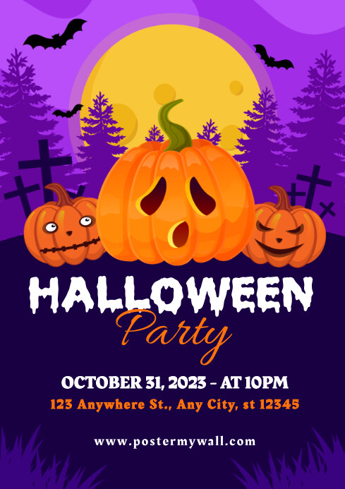 Plantilla de Halloween Party Pumpkin Zone | PosterMyWall