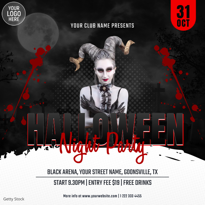 Halloween Party Social Media Template | PosterMyWall