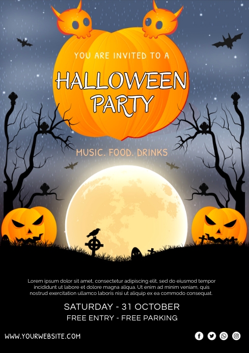 HALLOWEEN PARTY TEMPLATE | PosterMyWall