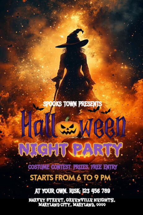 Halloween party temple flayer editablet celebration Template | PosterMyWall