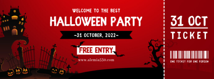 Halloween Party Ticket Template | PosterMyWall