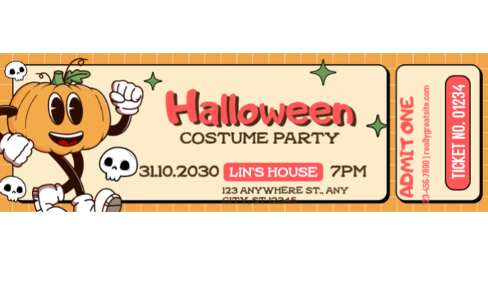 Halloween Party Ticket Template | PosterMyWall
