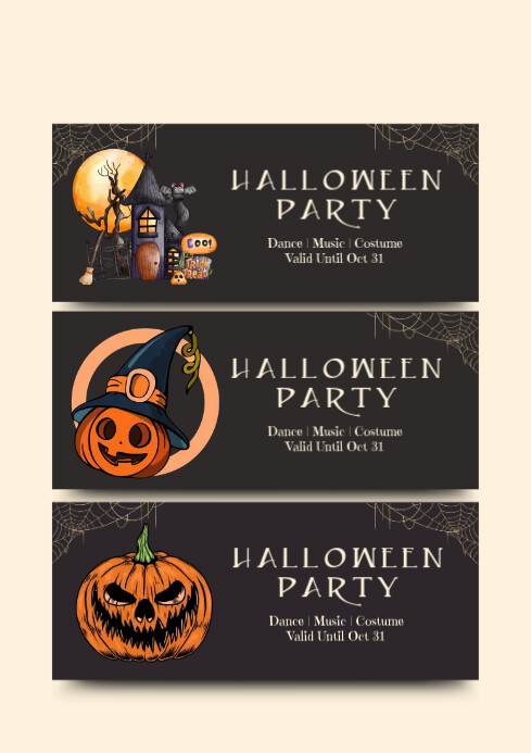 Halloween Party Ticket Template | PosterMyWall