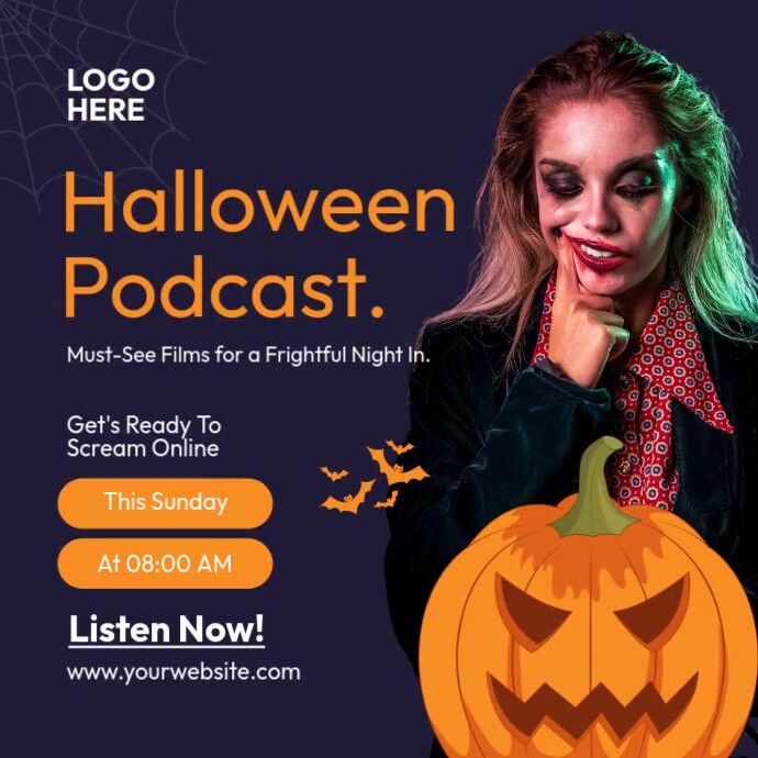 Halloween Podcast Template | PosterMyWall