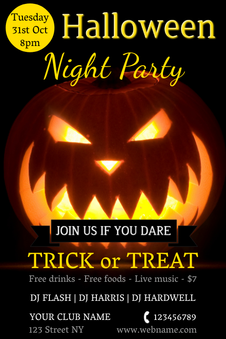 Plantilla de Afiche de Halloween | PosterMyWall