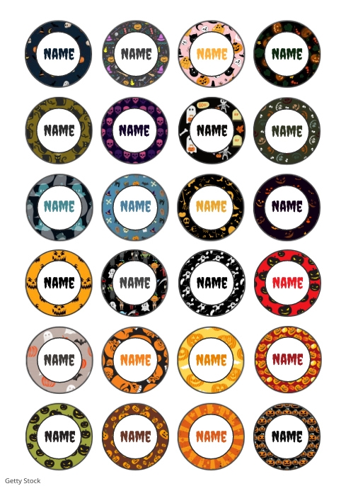Halloween Presents Name Tags Labels Stickers Template | PosterMyWall